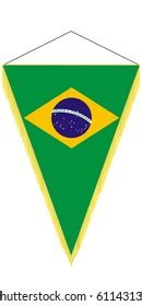 Vector Pennant National Flag Brazil Stock Vector Royalty Free