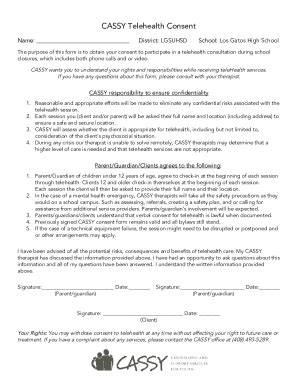 Fillable Online Related Services Telehealth Consent Form Squarespace
