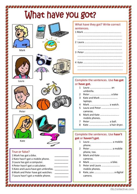 What Have You Got English Esl Worksheets Pdf Doc