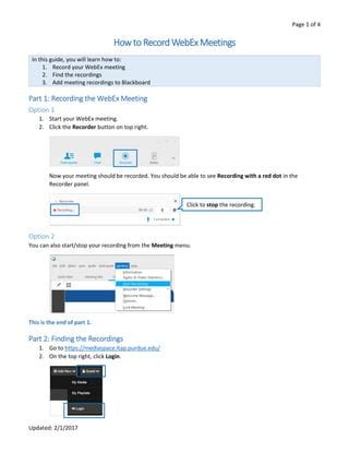 Webex Record Meeting PDF