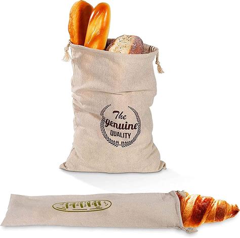 LATRAT Home Leinen Brotbeutel 2 Brotbeutel Beutel Stoff Leinen Natur