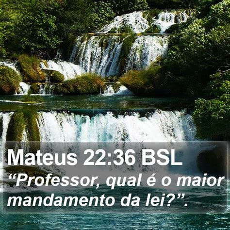 Mateus 22 36 BSL Professor qual é o maior mandamento da
