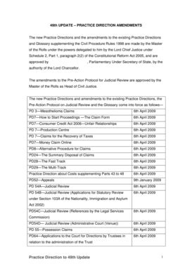 Fillable Online Th Update Practice Direction Amendments Lawassist