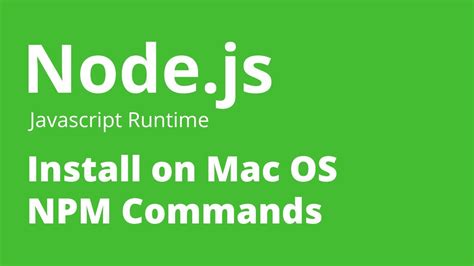 Node Js How To Install Node Js And NPM On Mac OS YouTube