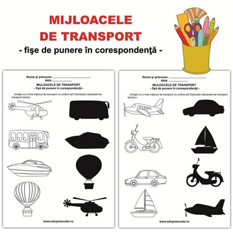 Mijloacele De Transport Fise De Punere In Corespondenta Eduprescolar Ro