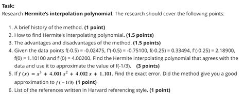 solved research hermite s interpolation polynomial the