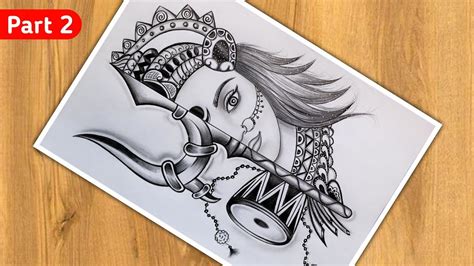 Navratri Drawing Easy How To Draw Matadi And Trishul Step By Step