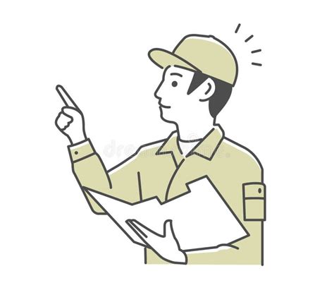 Vector Illustration Of A Male Worker Doing Regular Inspection Stock
