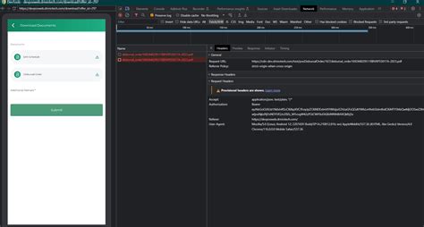 reactjs image can be downloaded from website but shows cors error while on webview stack
