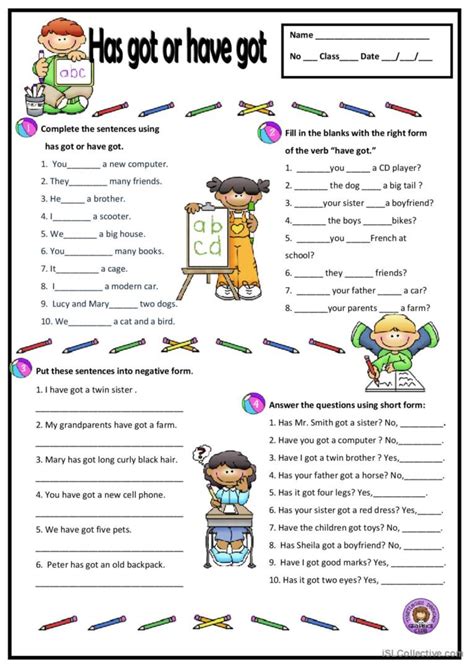 Have Got English Esl Worksheets Pdf Doc