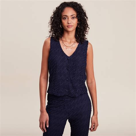 Gilet sans manches bleu foncé femme Bréal