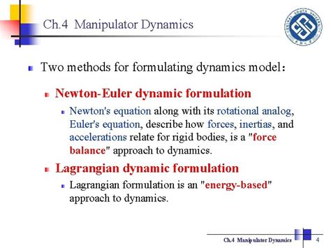 fundamentals of robotics ch 4 manipulator dynamics zxcai