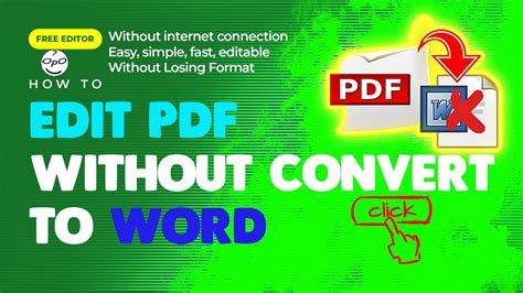 how to edit pdf without converting to word without losing format youtube