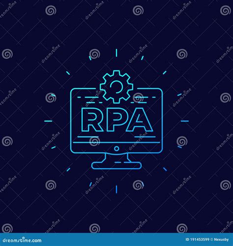 ícone De Linha De Vetor De Automação De Processo Robótica Rpa