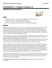 2423L2 Melting Point Determination Docx CHEM 2423 Melting Point