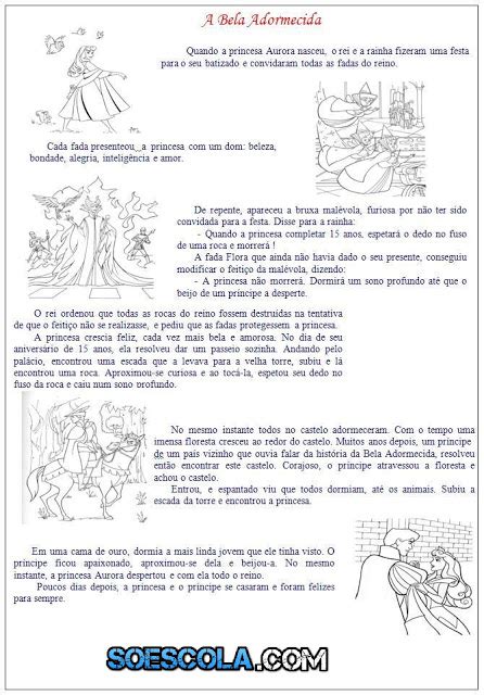 Atividades para imprimir A Bela Adormecida Conto Infantil SÓ ESCOLA