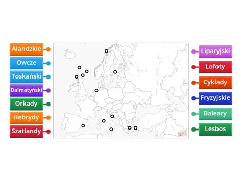 Mapa Europy Archipelagi Diagrama Con Etiquetas