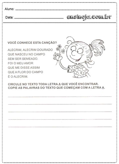 Atividades de cantiga para educação infantil Ensinoja