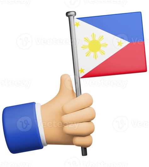 3d ilustração mão segurando nacional bandeira do Filipinas 36152623 PNG