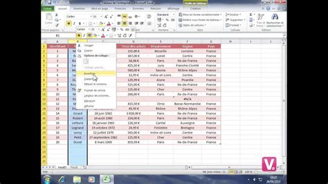 TUTO EXCEL 010 Insérer des colonnes dans un tableau YouTube