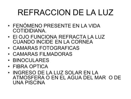 Refracci N De La Luz Para Ni Os