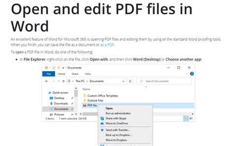 Open And Edit Pdf Files In Word Microsoft Word