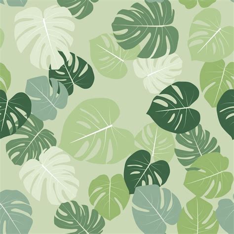Premium Vector Monstera Leaves Seamless Pattern