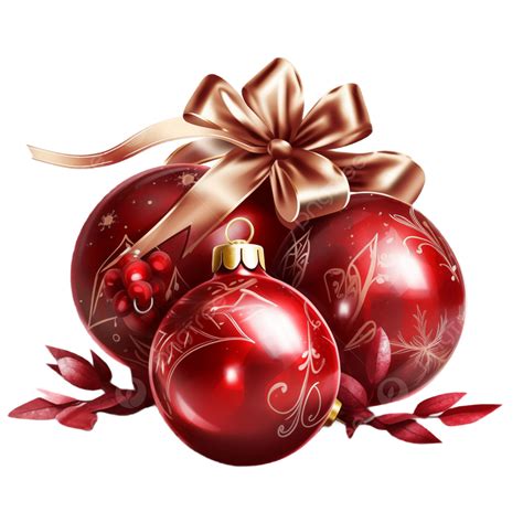 Red Christmas Balls With A Ribbon Christmas Christmas Balls Ribbon