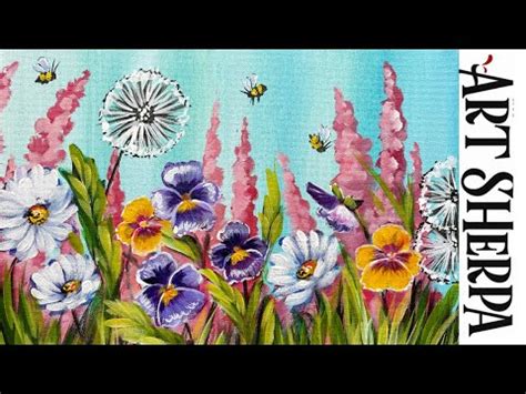 Spring Flowers Acrylic Painting Tutorial Best Flower Site