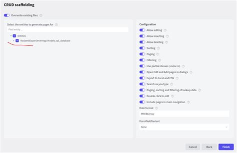Crud Scaffolding Configuration Settings Default Remember Radzen
