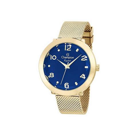Relógio Feminino Champion Analogico CN25207A Dourado Shoploko Por