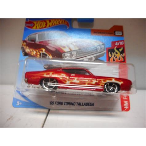 FORD TORINO TALLADEGA 1969 FLAMES 4 10 HOT WHEELS 1 64 BCN STOCK CARS