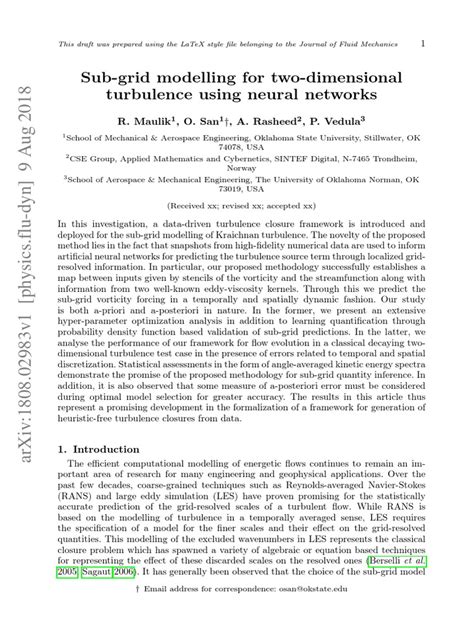 turbulence using neural networks pdf turbulence fluid dynamics