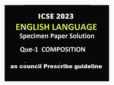 English Language Paper 2023 Icse Image To U