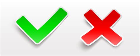 Check And Cross Marks Icons Correct And Incorrect Vector Image