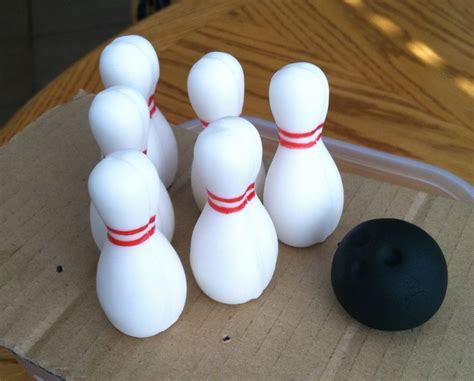 Fondant Bowling Pins Ball Cake Topper By CreativeFondants