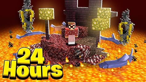 SURVIVING IN THE NETHER FOR 24 HOURS IN MINECRAFT POCKET EDITION YouTube