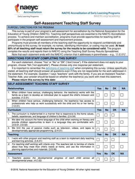 Naeyc Teacher Evaluation Forms Fill Online Printable Fillable