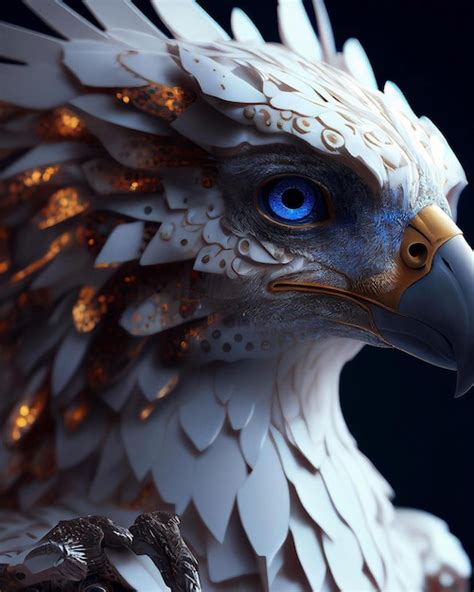 Un pájaro de ojos azules y fondo negro Foto Premium