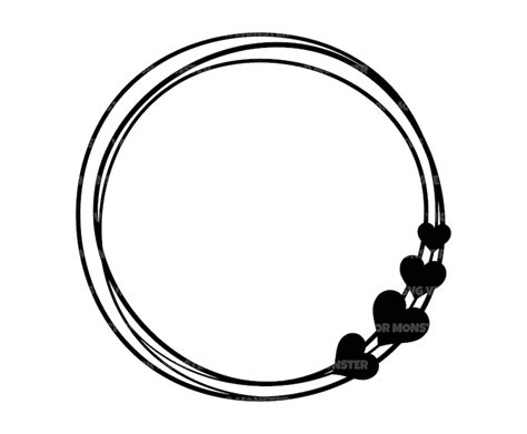 Heart Circle Svg Circle Wreath Svg Scribble Circle Frame Sketch