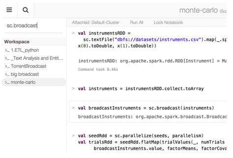 learning how to write apache spark applications in databricks with the integrated search feature