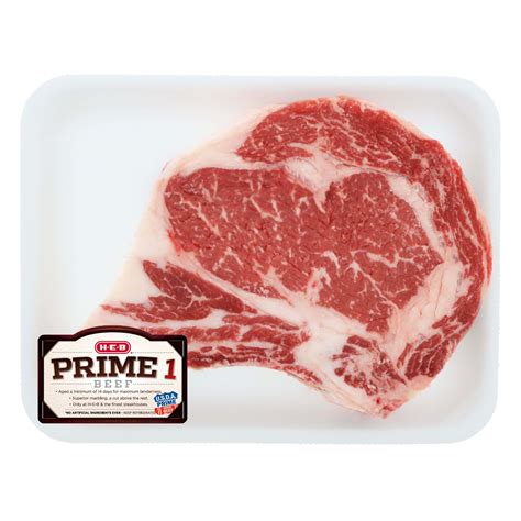 H E B Beef Ribeye Steak Bone In USDA Select