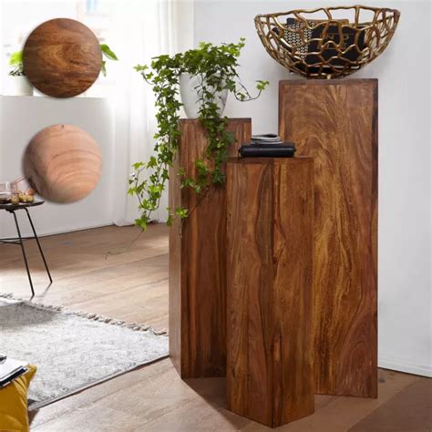 FINEBUY TABLES GIGOGNE Bois Massif Table D Appoint Lot De 3 Table Basse