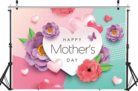 Amazon WOLADA 7x5FT Mothers Day Backdrop Happy Mothers Day