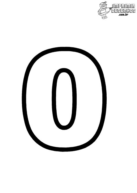 Número 0 para colorir simples Imprimir Desenhos