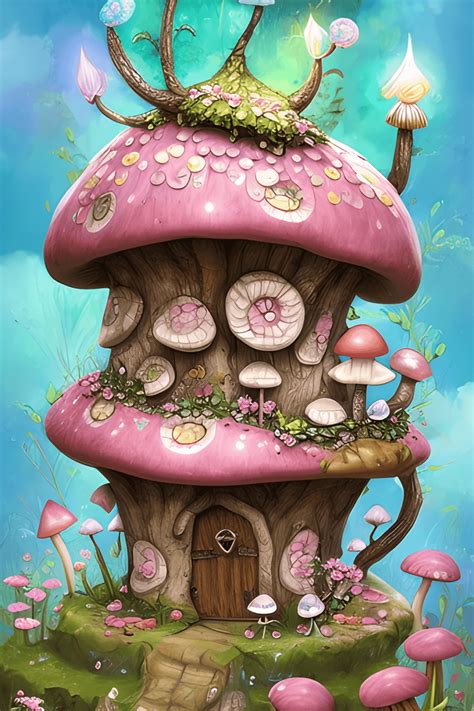 Mushroom Fairy House Graphic Creative Fabrica