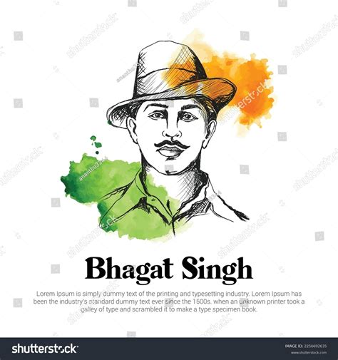 Shaheed Bhagat Singh Indian Vector Illustration Stock Vector Royalty