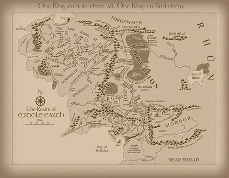 Carte Tolkien Lord Of The Rings Le Seigneur Des Anneaux Carte De La