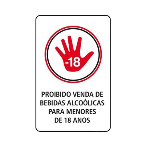 Placa Proibido Venda De Bebidas Alcoólicas Para Menores de 18 Anos