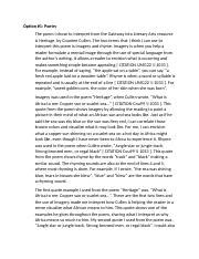 HUMN100 Week 4 Discussion Docx Option 1 Poetry The Poem I Chose To